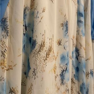 gabrinl | Dresses | Elegant Blue Floral Maxi Skirt | Poshmark